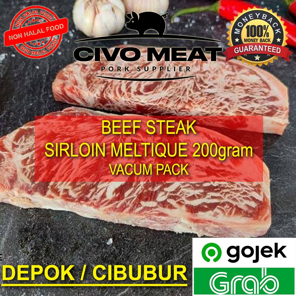Jual SIRLOIN MELTIQUE BEEF STEAK Daging Sapi 200gr (Non Halal) | Shopee ...