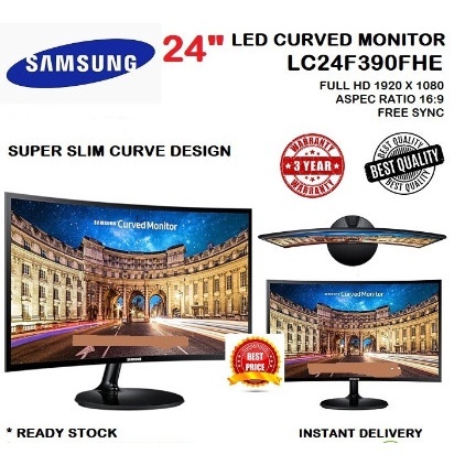 Jual SAMSUNG 24" inch LC24F390 LED Curved Monitor LC24F390 HDMI VGA VA ...