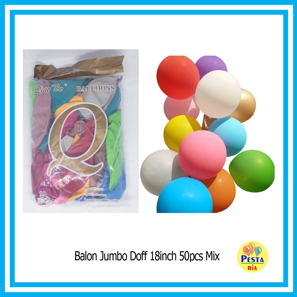 Jual Murah!! (50Pcs) Balon Doff Jumbo MIX, Balon latex Uk 18Inch, balon ...