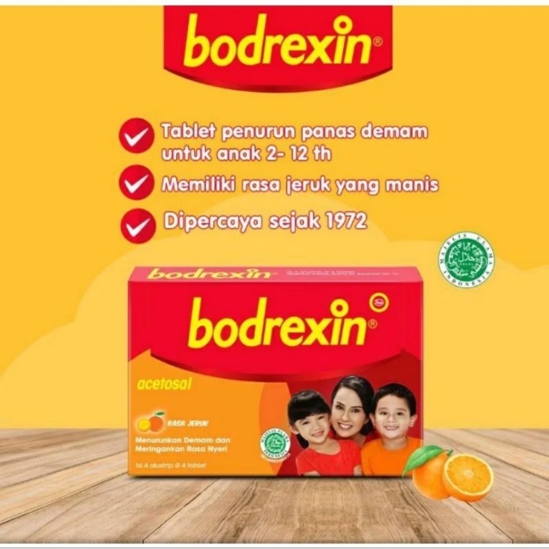 Jual BODREXIN TABLET HISAP UNTUK DEMAM ANAK ISI 4X4 | Shopee Indonesia