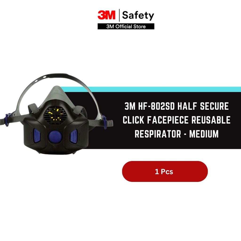 Jual 3M HF-802SD Half Secure Click Facepiece Reusable Respirator ...