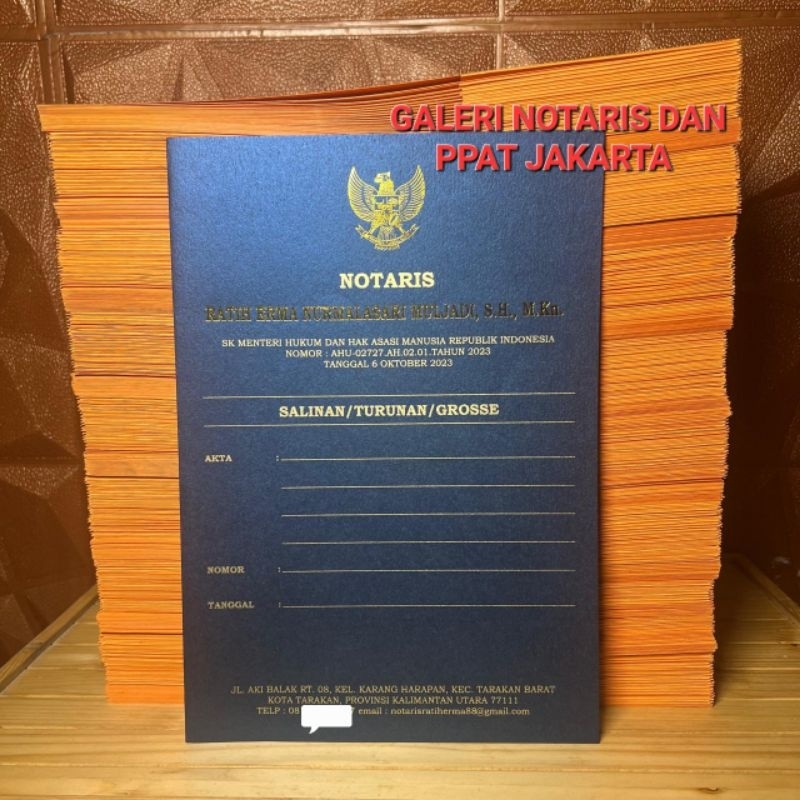 Jual Cover Salinan Akta Notaris dan PPAT Cover Akta Notaris dan PPAT ...