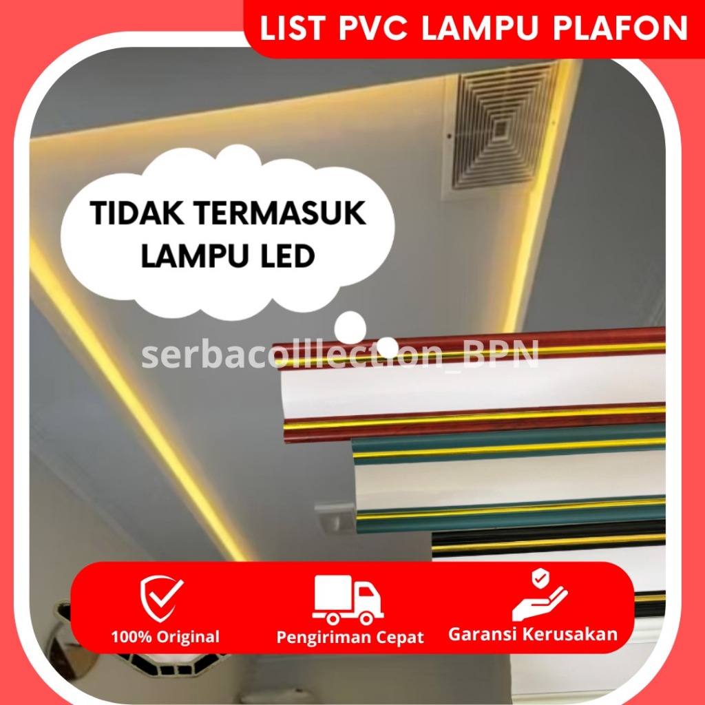 Jual List Lampu Plafon PVC / List Gold / List Lampu LED Termurah ...