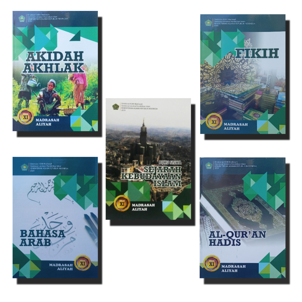 Jual Buku Madrasah Aliyah Kelas 11 MA Akidah Akhlak Fikih Bahasa Arab Al Quran Hadis SKI Kemenag ...