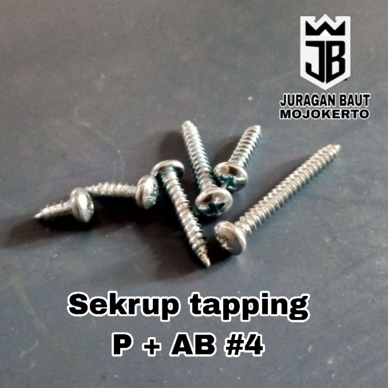 Jual 10 Biji Sekrup tapping P + AB #4 / sekrup JP (+) | Shopee Indonesia