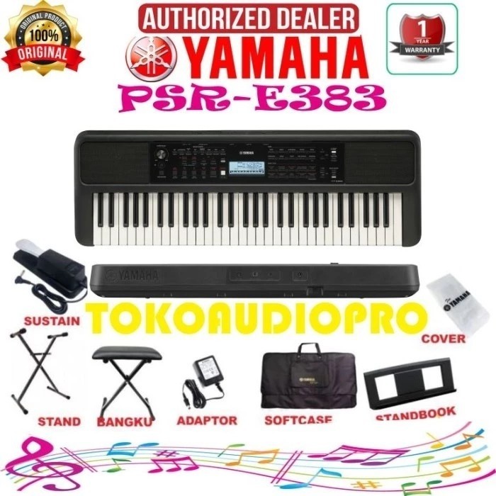 Jual Yamaha PSR E383 Portable keyboard Paket Keyboard Yamaha PSR E-383 ...