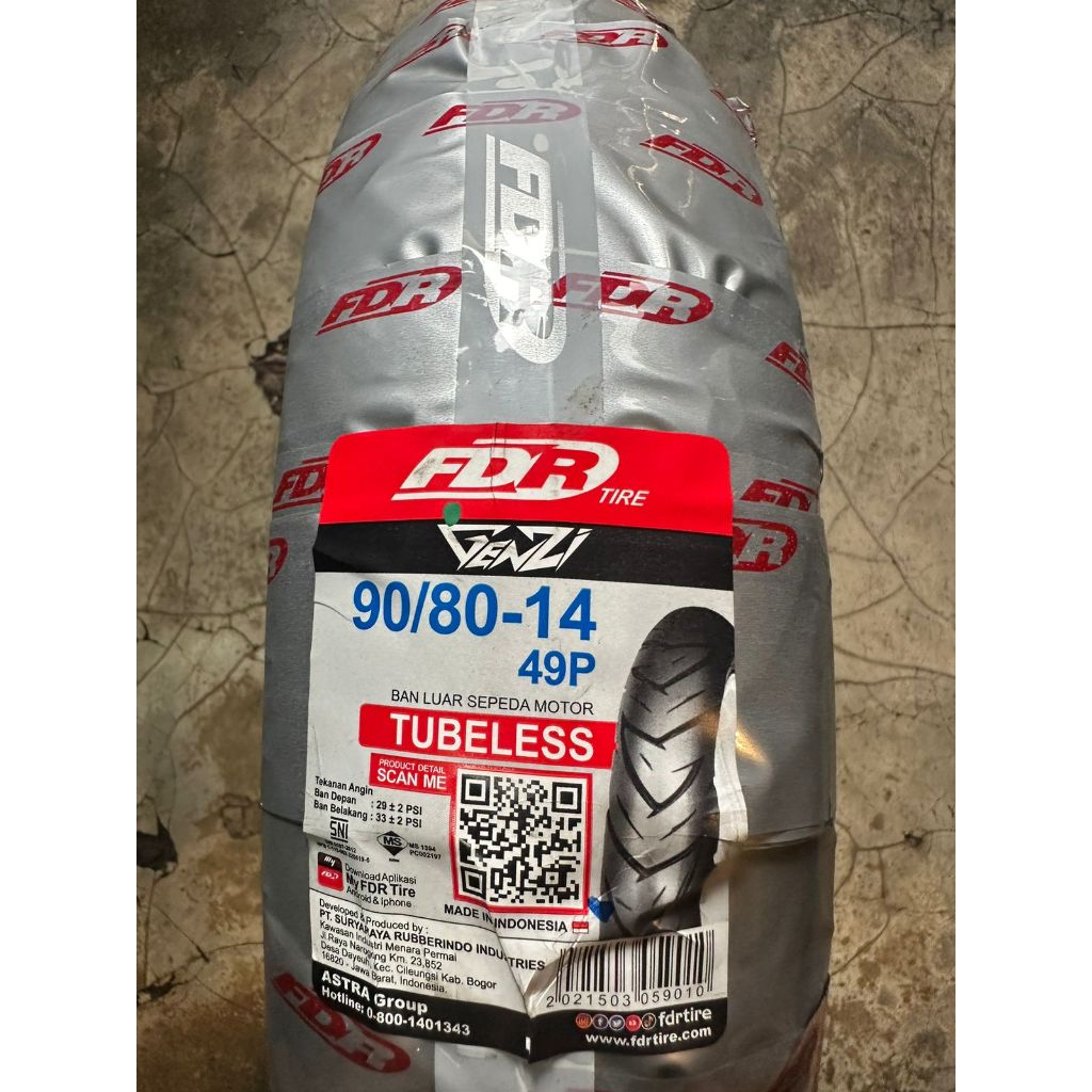 Jual BAN MATIC TUBELESS MERK FDR 90/80-14 FDR motif GENZI ORIGINAL BARU ...
