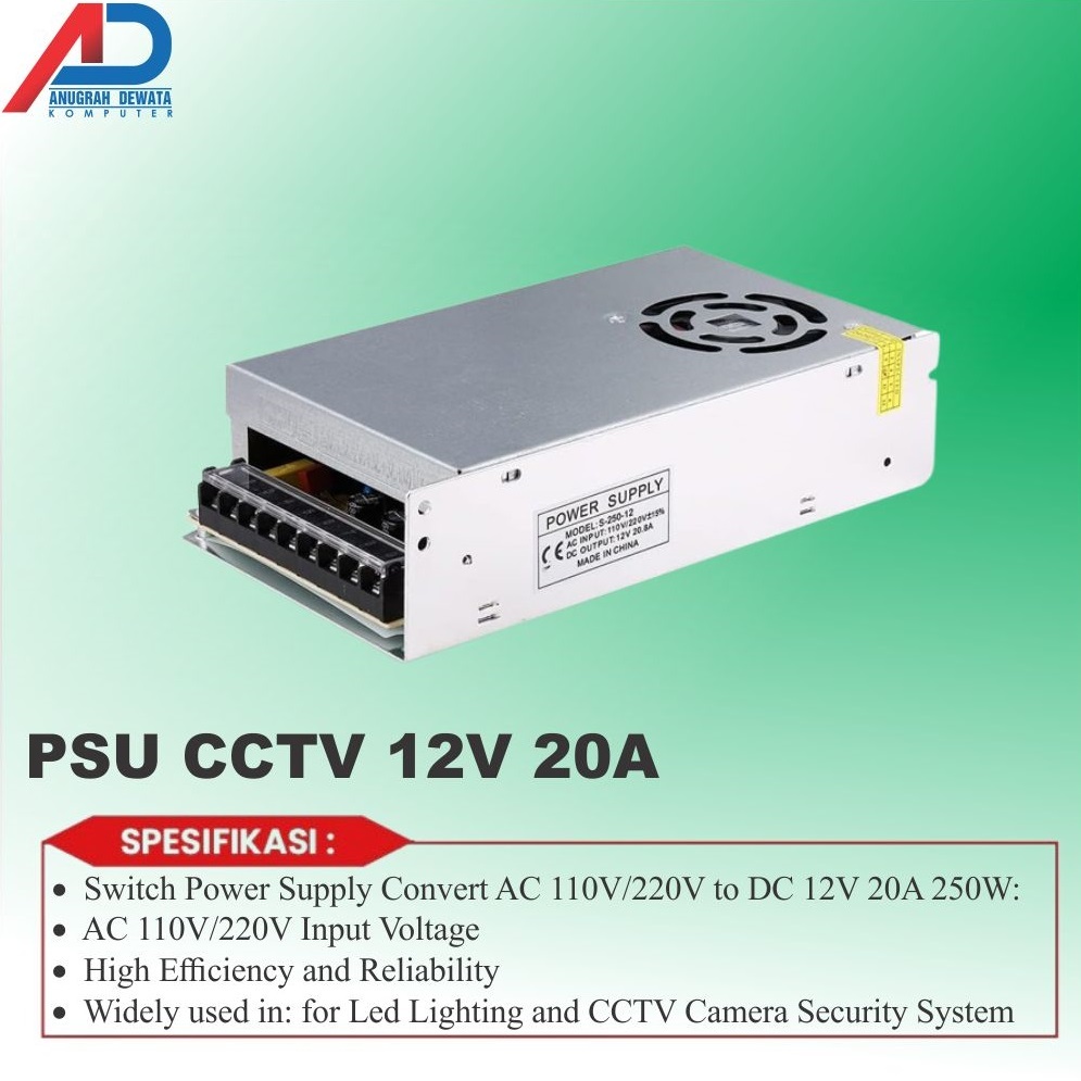 Jual POWER SUPPLY CCTV 12V 20A | Shopee Indonesia