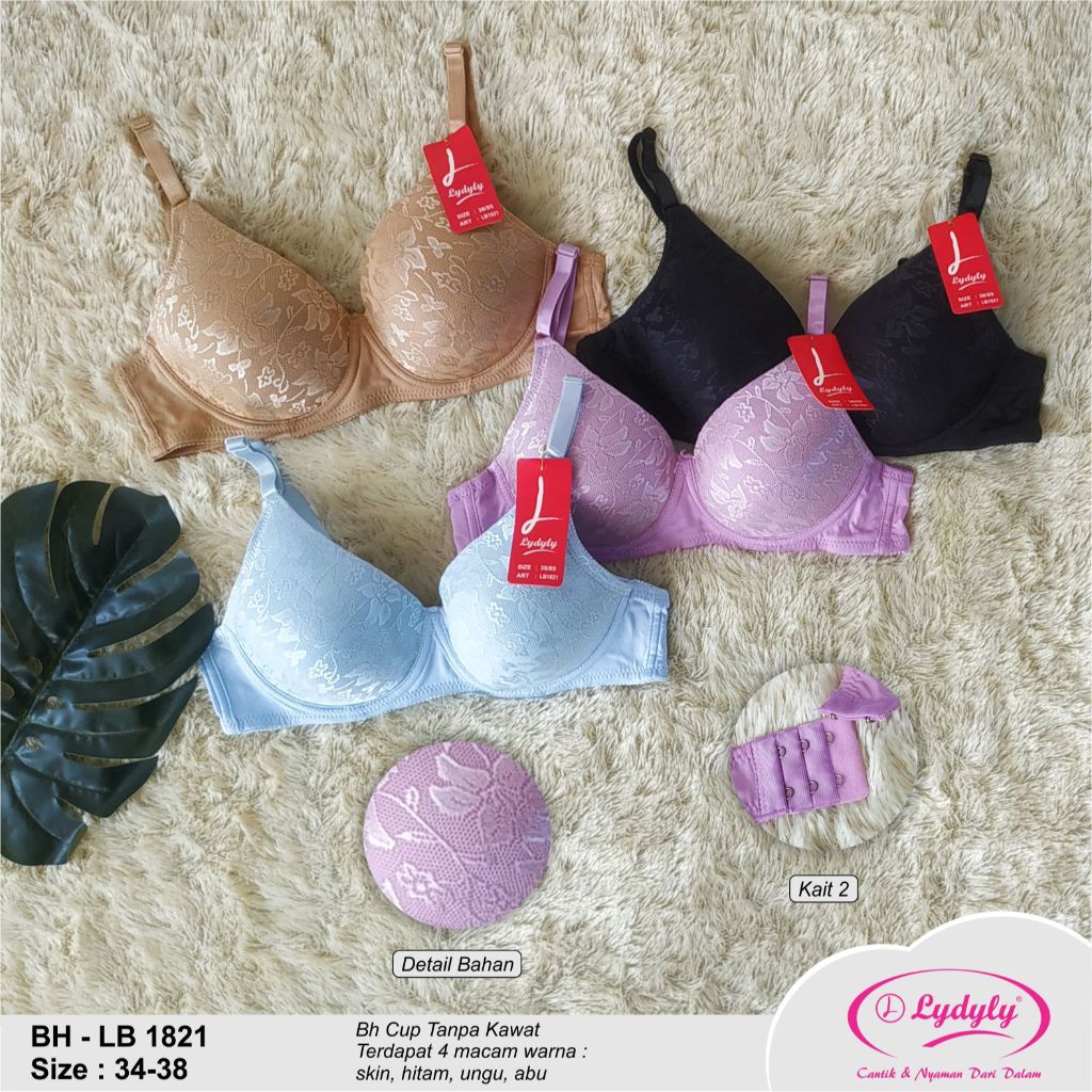 Jual Daily bra BH harian Bra Cup Busa Tanpa Kawat 2 Kait Motif Bunga ...