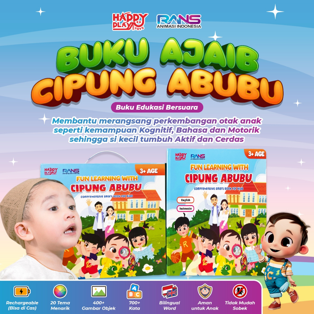Jual BUKU AJAIB CIPUNG BUKU EDUKASI BERSUARA ANAK SUPERLENGKAP HAPPY PLAY X RANS MAINAN EDUKASI ...