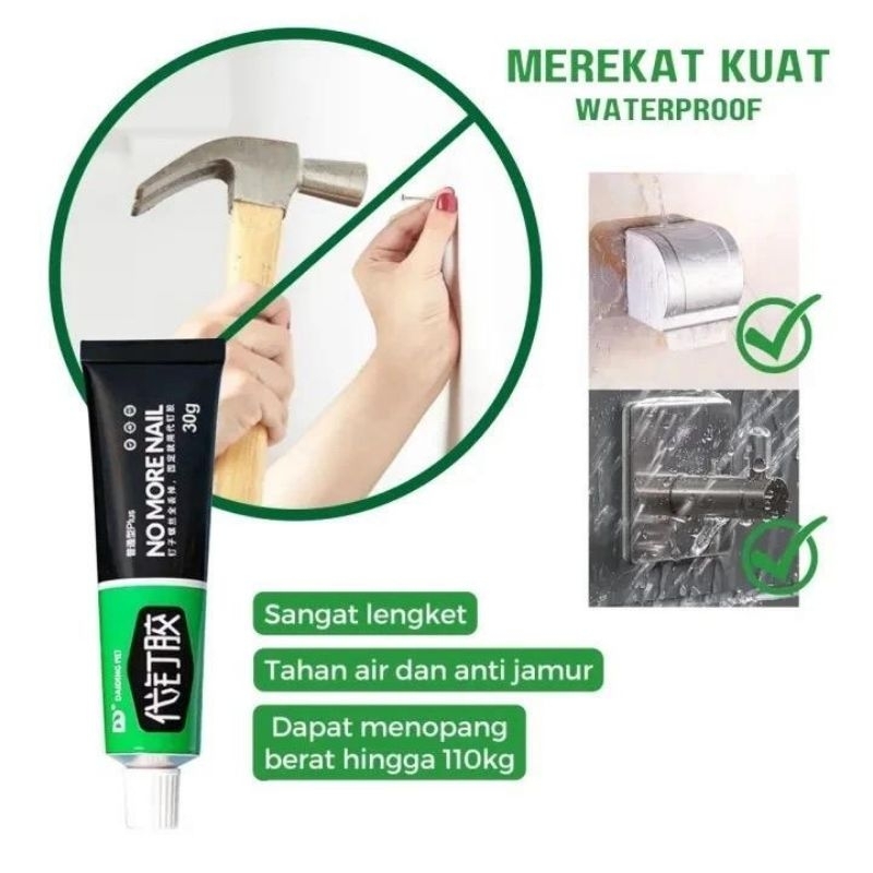 Jual 6gram Lem Bebas Paku lem tempel gantungan dinding tembok adhesive ...