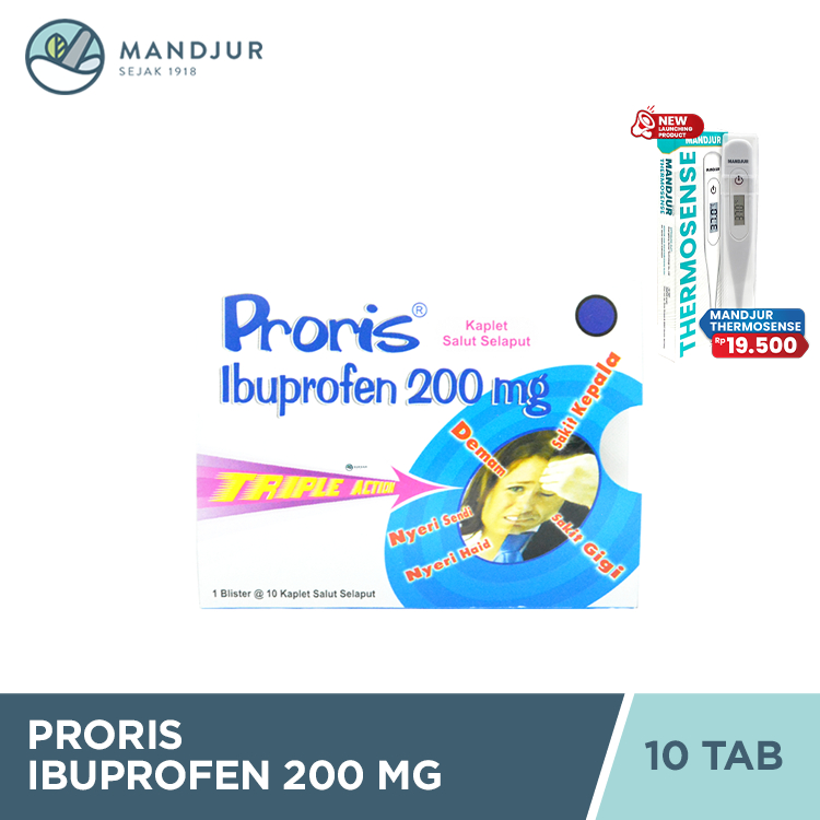 Jual Proris 200 Mg 10 Kaplet - Pereda Demam dan Nyeri Sakit Gigi ...