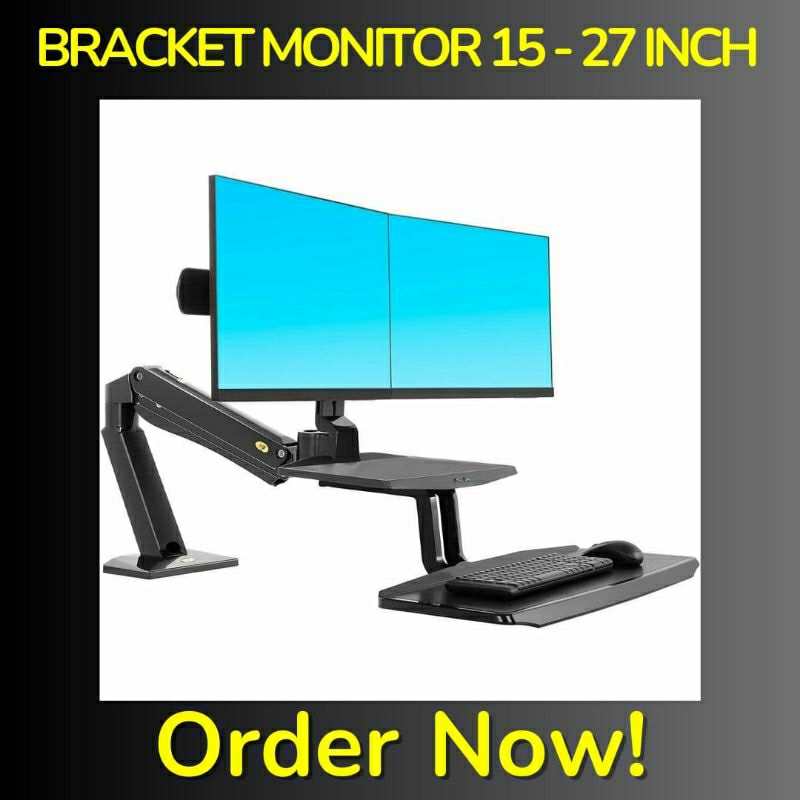 Jual Braket Monitor Sit-Stand Workstation Desk Mount Dual Monitor 22 ...