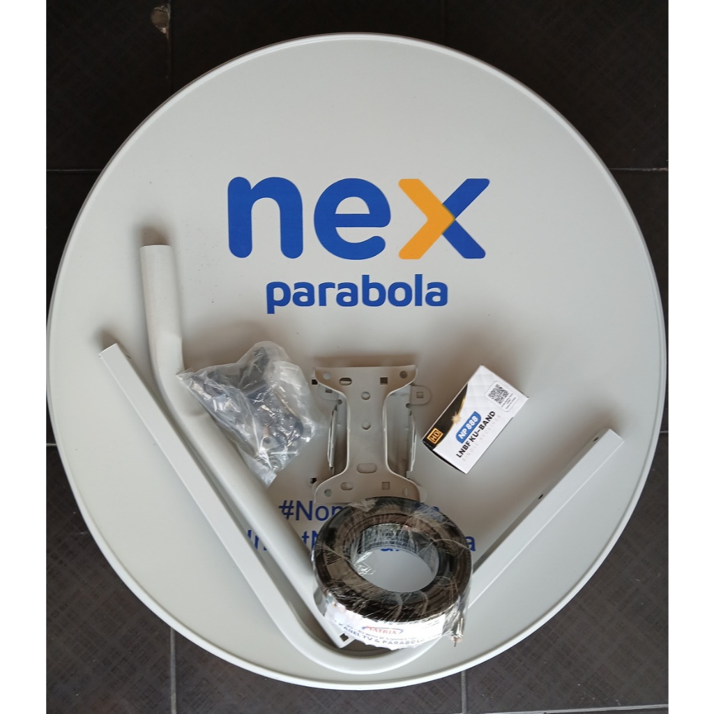 Jual Dish Parabola Solid Offset Diameter 60cm berikut LNB dan Kabel " Nex Parabola " | Shopee ...