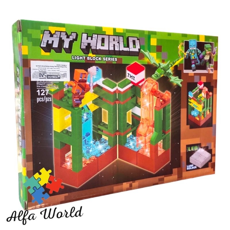 Jual Mainan Anak My World Minecraft Block Brick DIY Big Size ...