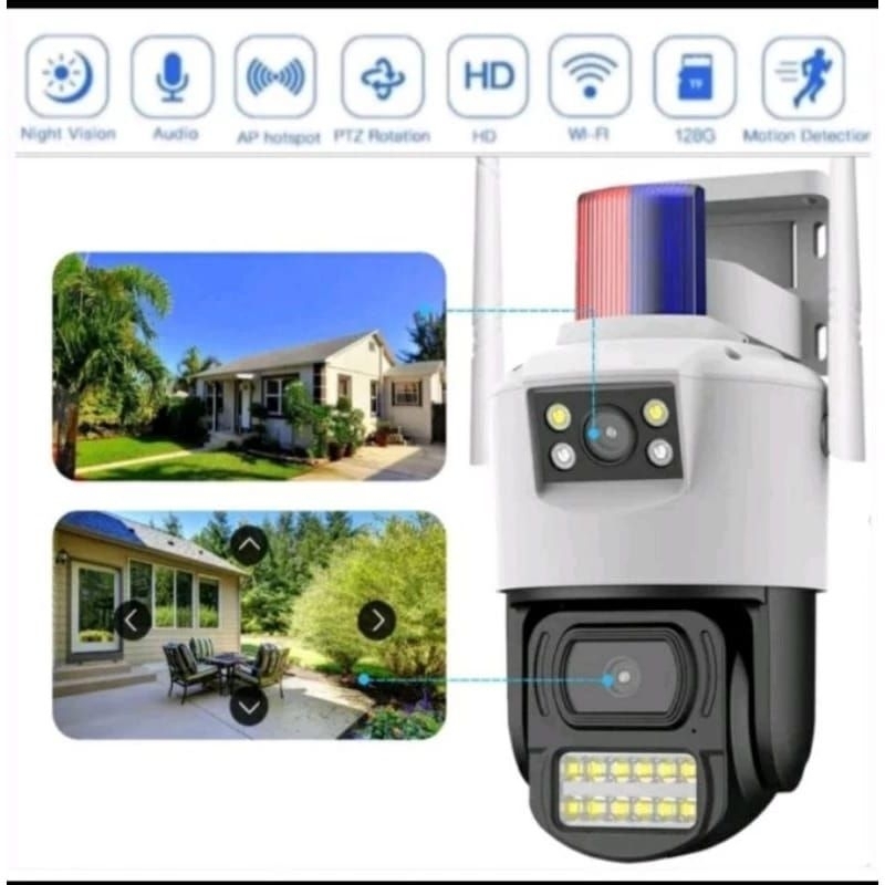 Jual IP Camera CCTV Dual Lens 4K 8MP Outdoor Kamera Wifi Waterproof Two ...