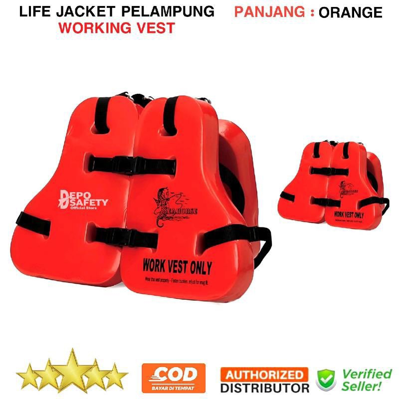 Jual pelampung Safety working vest sea horse PVC original/keselamatan ...