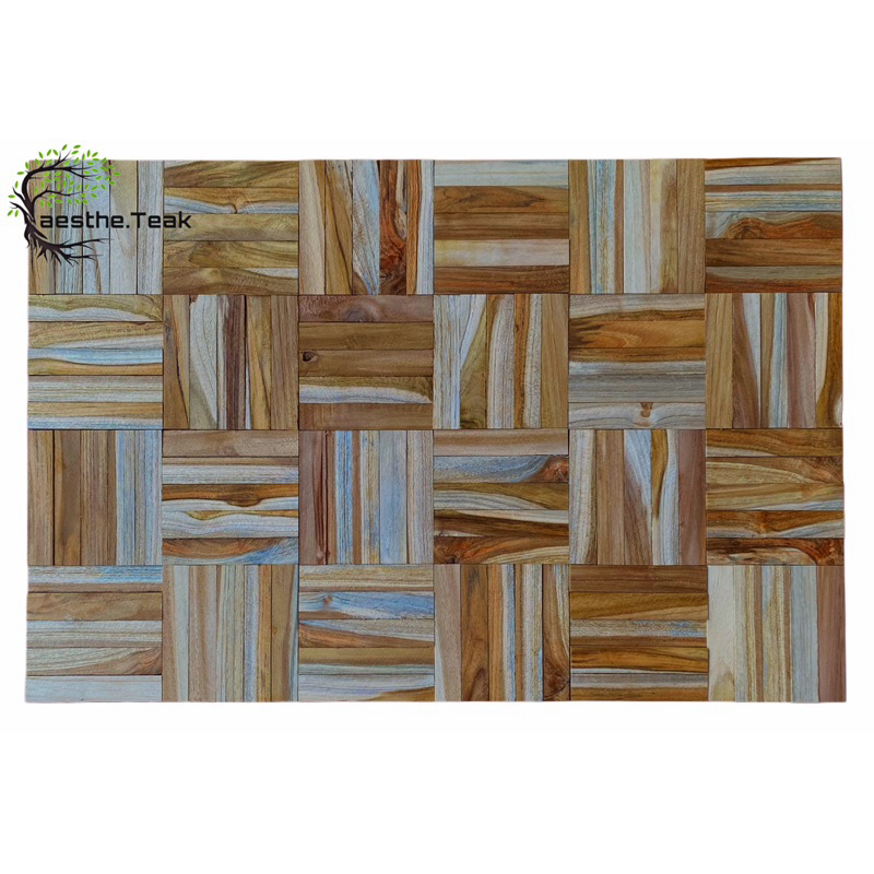 Jual Hiasan dinding Wallpanel kayu jati rustic flat size 30x30x1,4cm ...