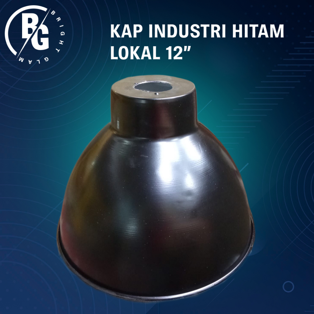 Jual KAP INDUSTRI HITAM LOKAL 12” INCH / KAP LAMPU GANTUNG 12 INCH LUBANG E.27 | Shopee Indonesia