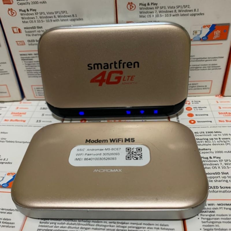 Jual Wifi Modem 4G Mifi Smartfren M5 Suport Smartfren Unlimited 4G LTE ...
