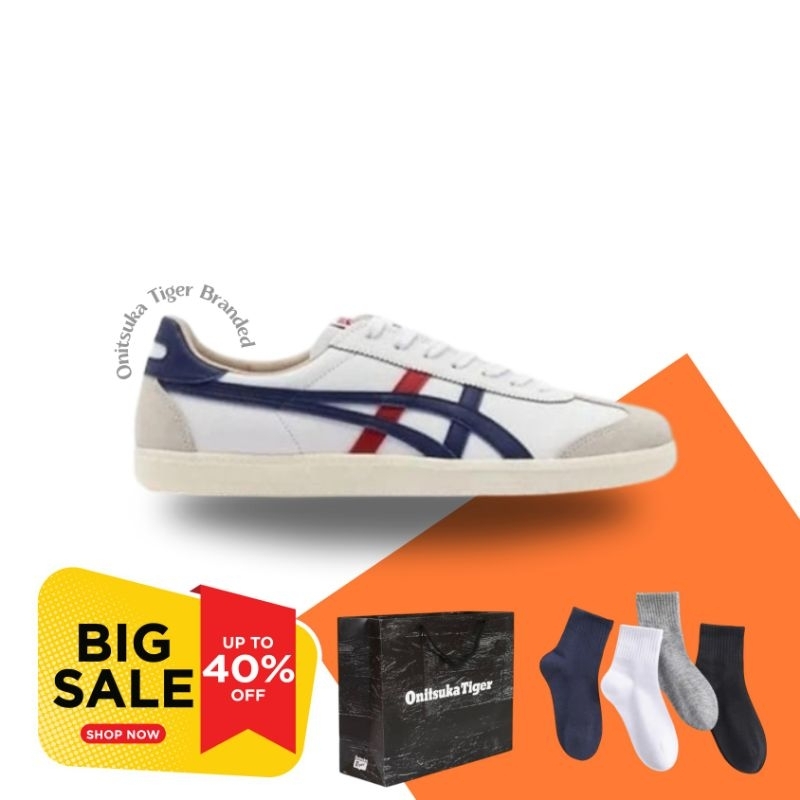 Jual Sepatu Onitsuka Tiger Tokuten White Blue red Free Paperbag | Shopee Indonesia