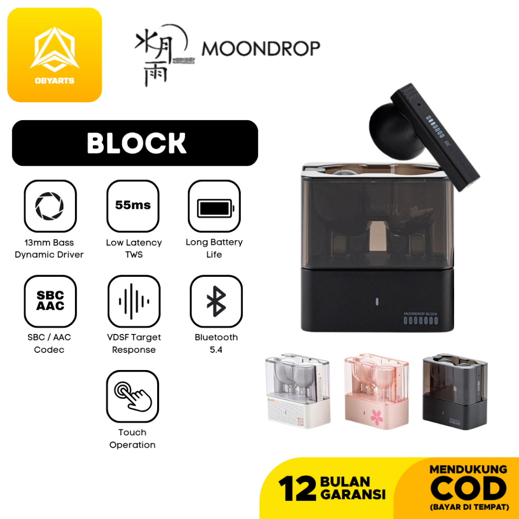 Jual Moondrop Block Bluetooth True Wireless TWS Flat-head Earbuds ...