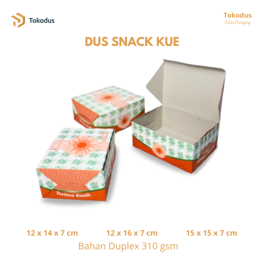 Jual Box Snack/Dus Snack/Dus Kemasan Makanan 14 x 12 /Dus Kue/Kotak ...