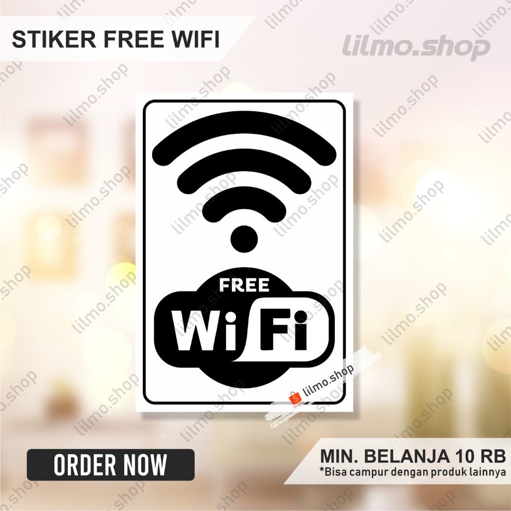 Jual Stiker Free Wifi, Uk 15 x 22 Cm | Shopee Indonesia