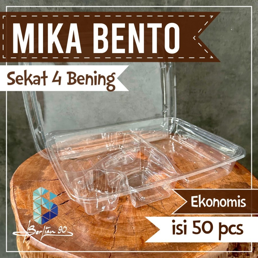 Jual ( isi 50 ) Mika Bento Sekat 4 Ekonomis / Bento Mika 4 / Mika Box ...