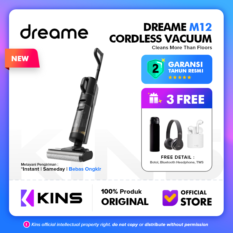 Jual Dreame M12 |2 in 1 vacuum | Wet & Dry Cordless Vacuum | Shopee ...