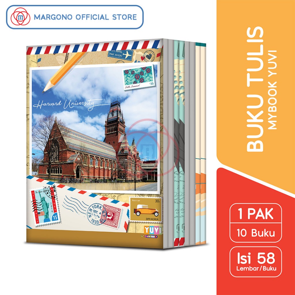 Jual My Book Yuvi Buku Tulis Postcard University 58 Lembar - 10 Buku ...