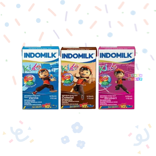 Jual SUSU UHT INDOMILK KIDS COKELAT VANILLA STRAWBERRY 115ML | Shopee Indonesia