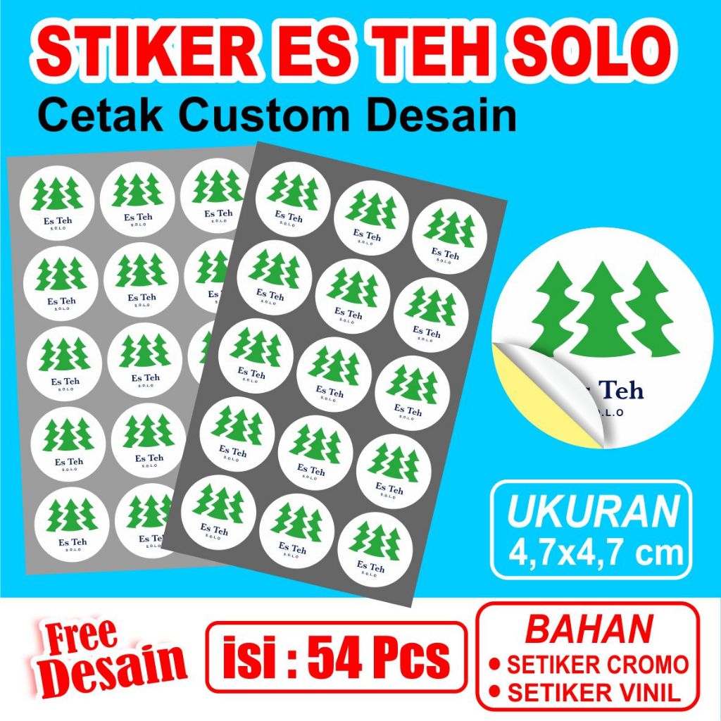 Jual Cetak Stiker Es Teh Solo Stiker Es Teh Solo Custom | Shopee Indonesia