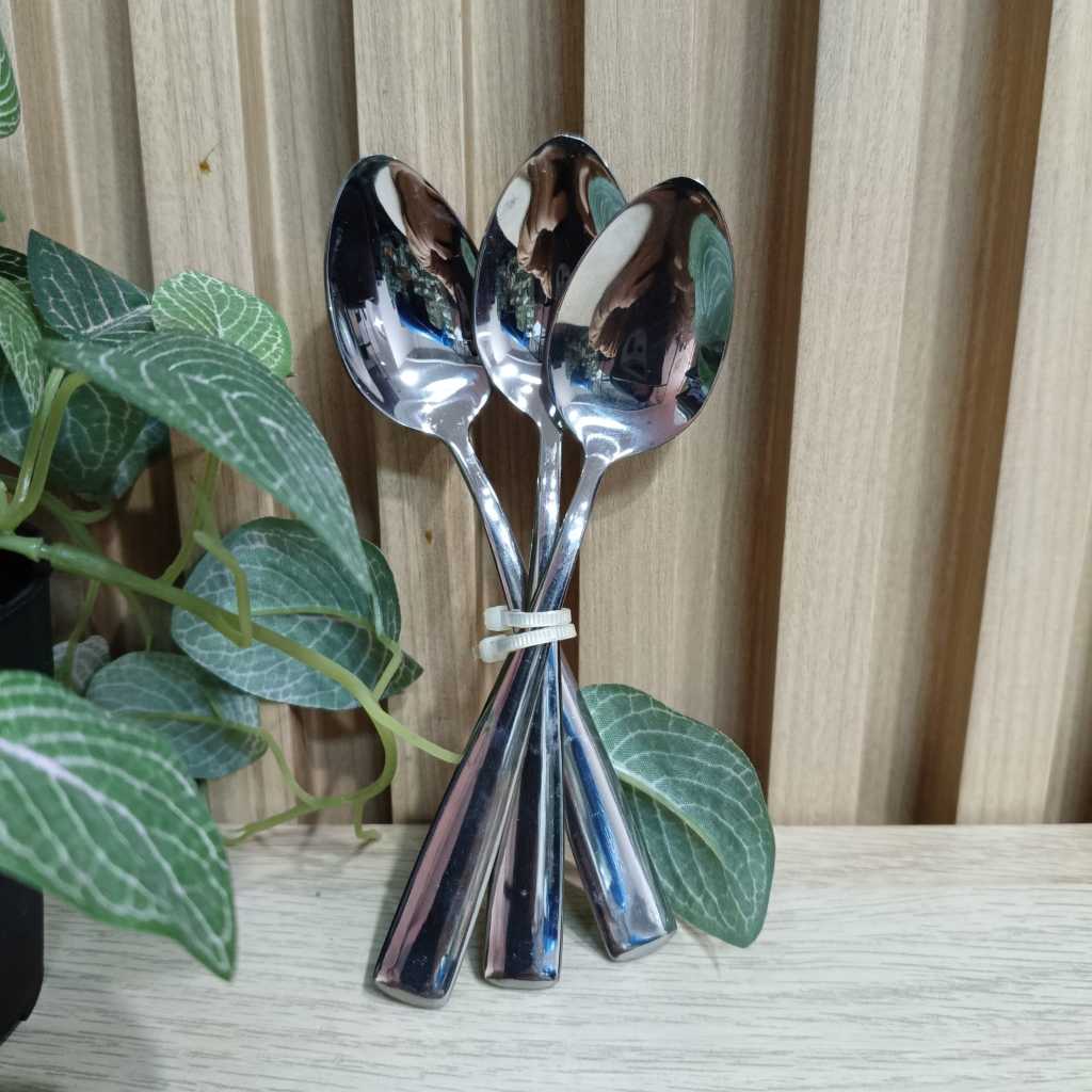 Jual Sendok Kecil Stainless Makan | Kue | Teh 1 Set Isi 3pcs Lurus CY ...