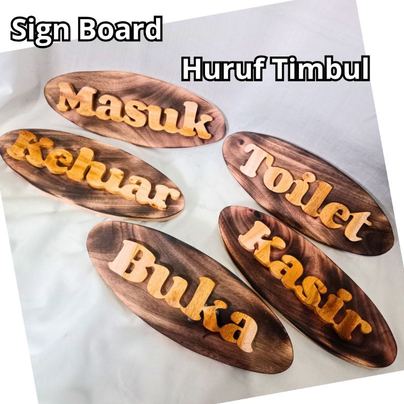 Jual Signboard Papan Penanda ruangan Kayu Huruf Timbul | Shopee Indonesia