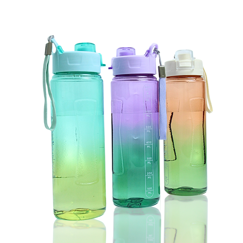 Jual Botol Minum Air Sports Rainbow Gradiasi Transparan Aesthetic 800ml ...