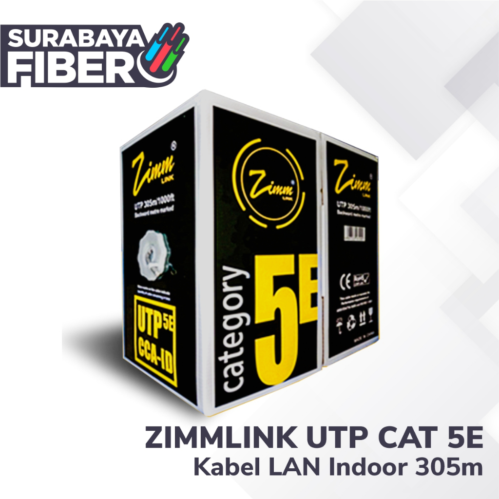Jual Zimmlink UTP Indoor Cat 5e Black - Kabel LAN UTP 1ROLL 305 meter ...
