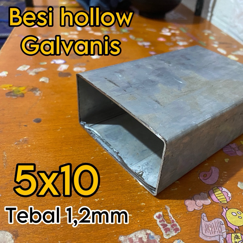 Jual Besi hollow galvanis 5x10 , ketebalan 1,2 mm . besi holo kotak ukuran mulai dari 110cm ...