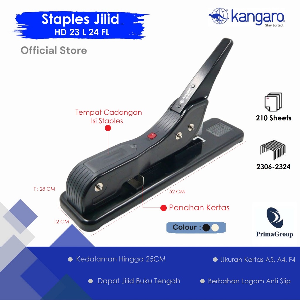 Jual Stapler Jilid / Alat Stapler Besar HD 23L24 Kangaro / Heavy Duty ...