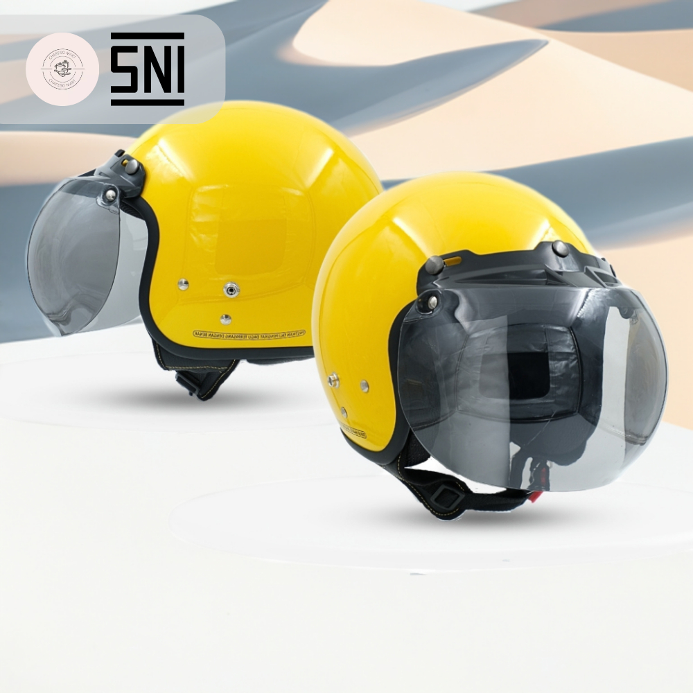 Jual Helm Retro Classic Stylish - All Size - SNI (Kuning) | Shopee ...