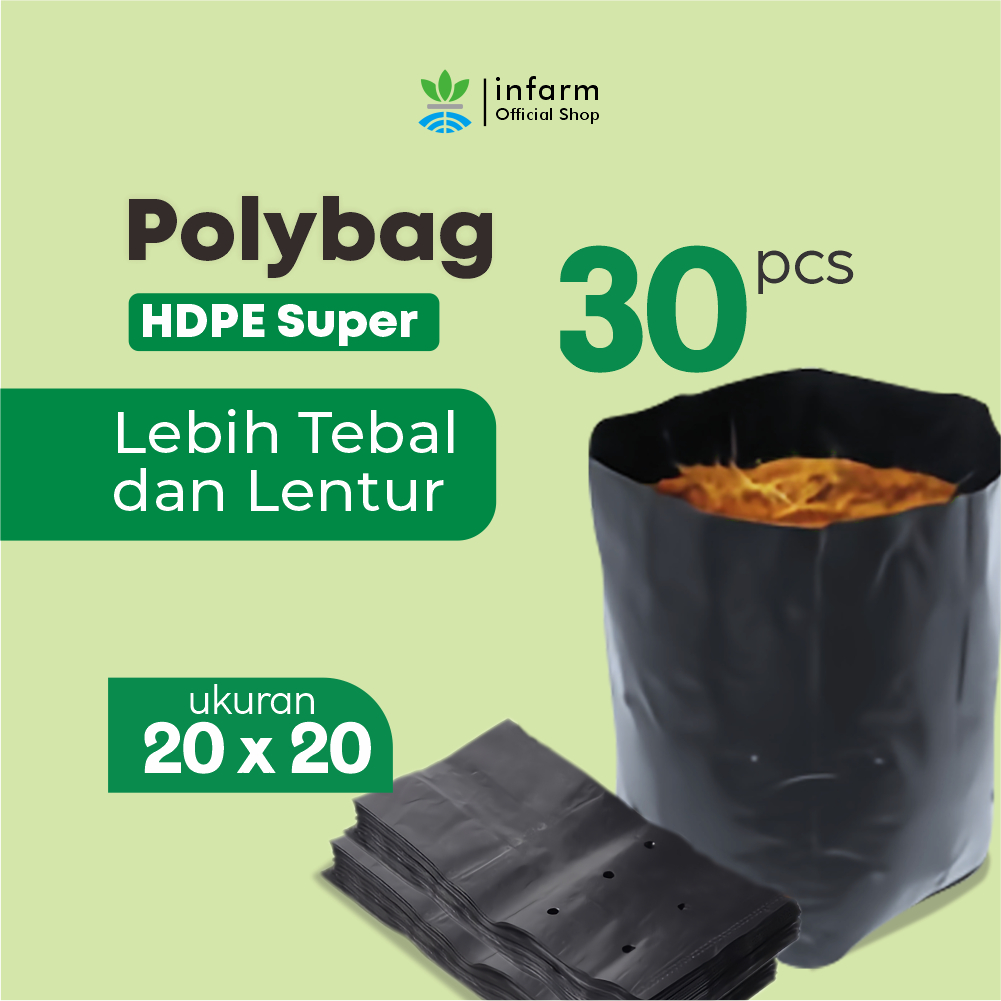 Jual Polybag 20x20 30 pcs Polibag Tanaman Plastik Tanaman Kecil Polibeg ...