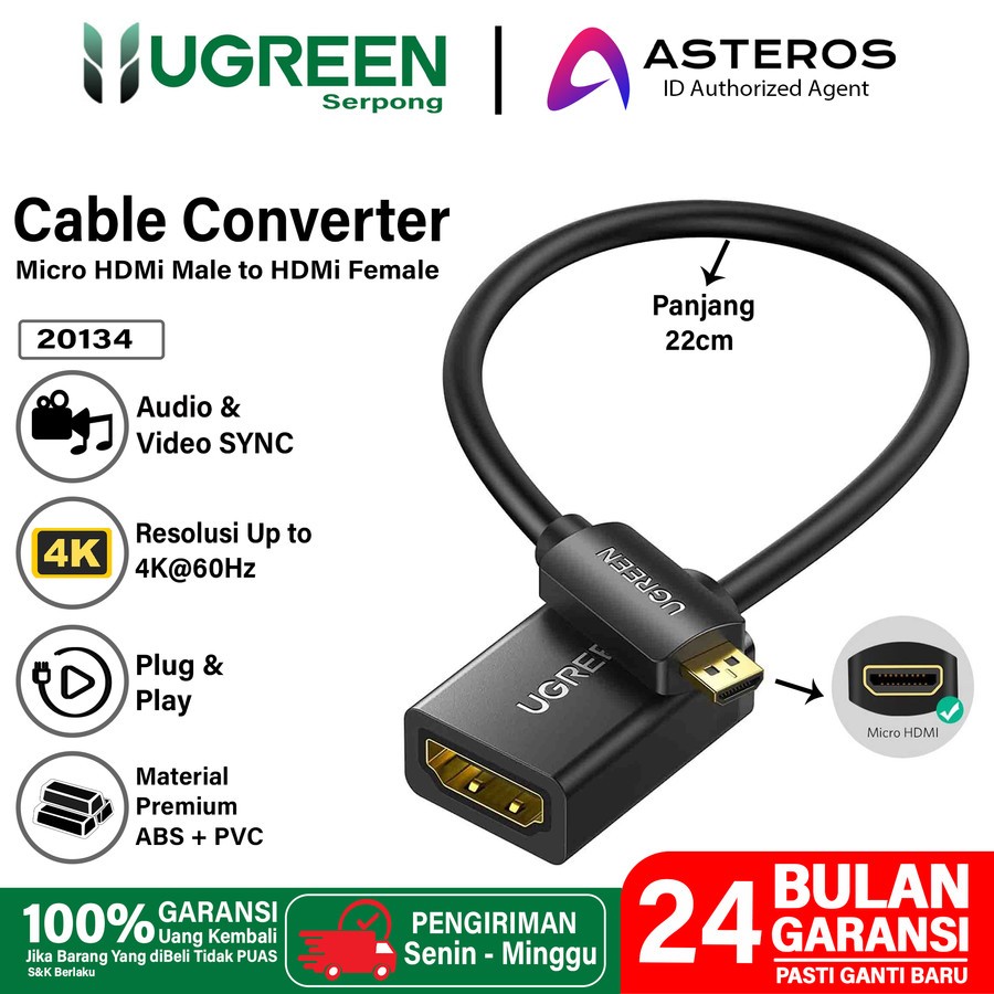 Jual Kabel Micro HDMI ,Micro Usb To HDMI UGREEN Support HD 4K / Mini ...