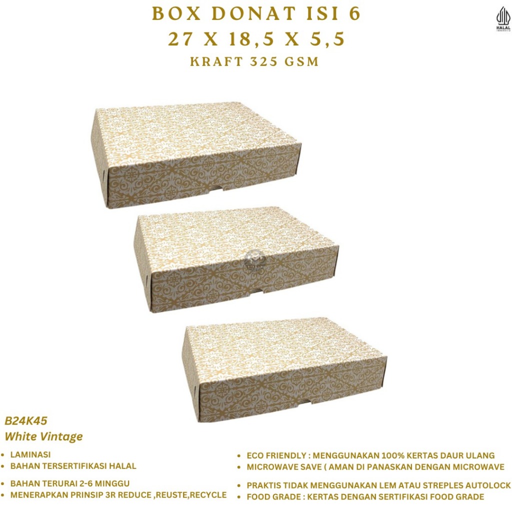 Jual Kardus Donat Box Donat Isi 6 Dus 27X18.5X5.5 (B24K45-Laminasi ...