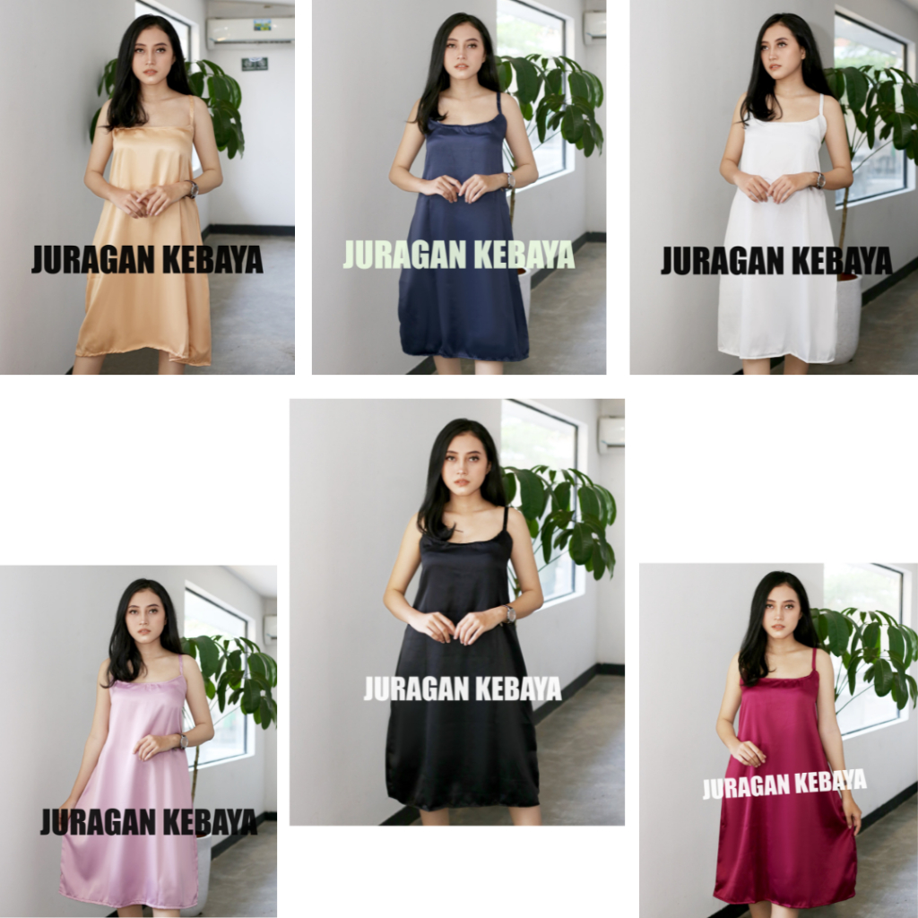 Jual Juragan Kebaya Long Inner Tanktop Long Bahan Satin Velvet Tersedia ...