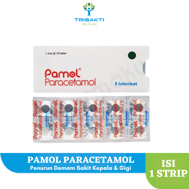 Jual PAMOL TABLET 1 STRIP ISI 10 TAB - PENURUN DEMAM SAKIT KEPALA ...