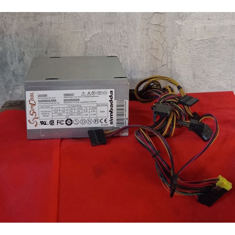 Jual Psu Power Suplay Sim Cool simbadda 6 Pin 450Watt - Power Suplay ...