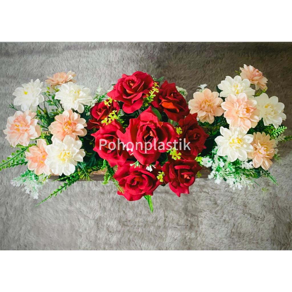Jual PARTISI TANAMAN BUNGA MAWAR ARTIFICIAL / penyekat Ruangan ...
