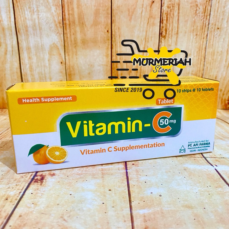 Jual Vitamin-C 50 mg Box 100 tablet Rasa Jeruk AFI FARMA | Shopee Indonesia