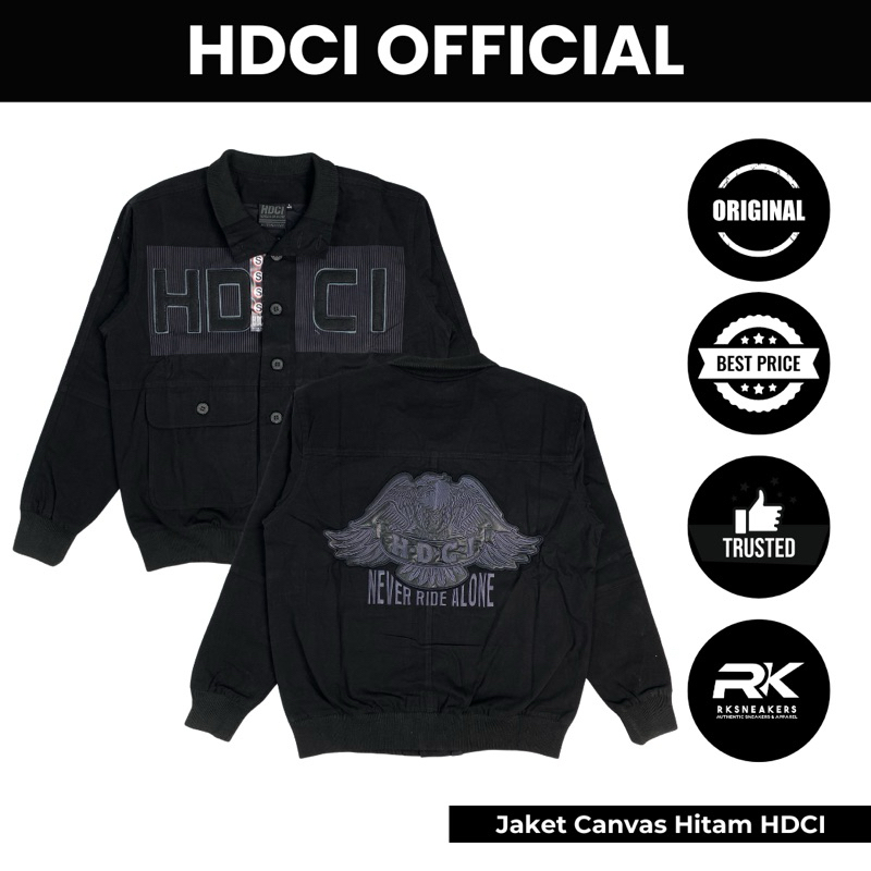 Jual Jaket Canvas Hitam Harley Davidson Club Indonesia Official ...