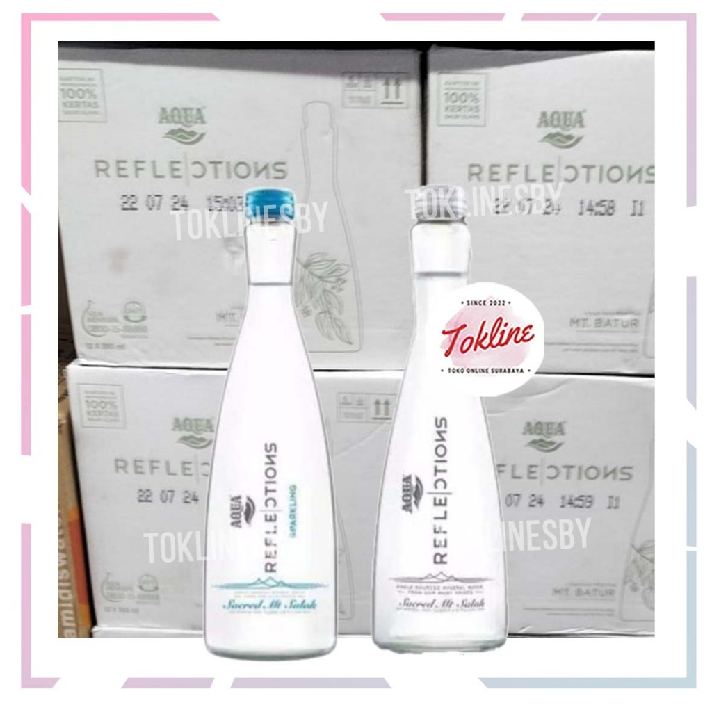 Jual [ 1 Karton isi 12 ] AQUA REFLECTIONS SPARKLING BOTOL KACA 380ml | Shopee Indonesia